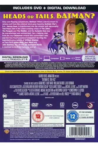 DC Universe Movie - Batman vs Two Face DVD - Warner Bros | Faraos Webshop