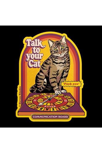 Steven Rhodes - Talk To Your Cat Sticker - Klistermærke | Faraos Webshop