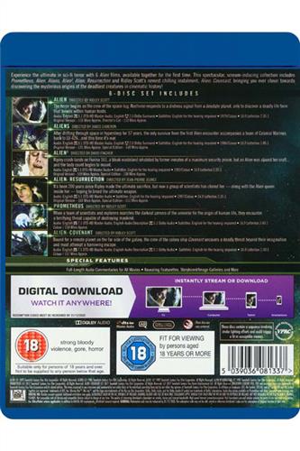 Alien - 6 Film Collection Blu-Ray - 20th Century Fox | Faraos Webshop
