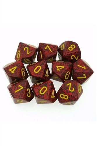 Spættede terninger - Mercury - Pakke med 10-sidede terninger | Faraos ...