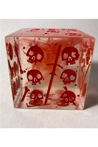 Gelatinous Cube (Blood with Red Ink) - Kæmpe d6 (50mm) | Faraos Webshop