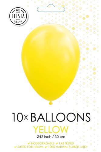 Balloner, Gul - 10 stk., ca. 30 cm. | Faraos Webshop
