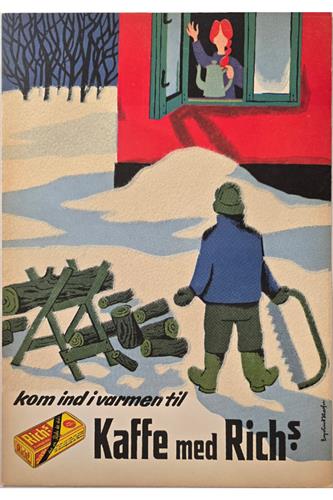 Rich's Reklame Skilt - Kom ind i Varmen til - 1950erne - Original Dansk ...