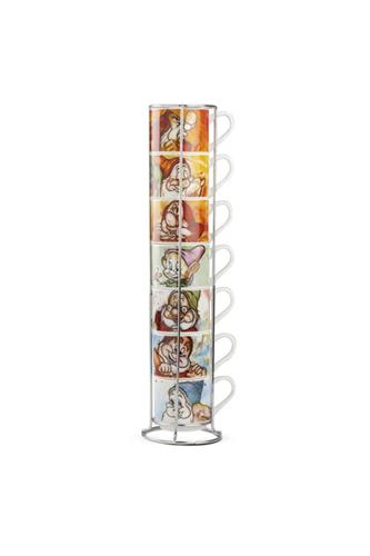 Set of 7 Espresso Mugs + Metal Stand 7 Dwarfs - Snow White Disney ...