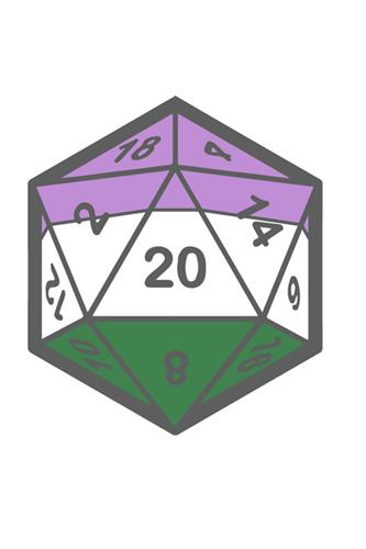 Rollespilsnål: d20 Pride Flag - Gender Queer Flag | Faraos Webshop