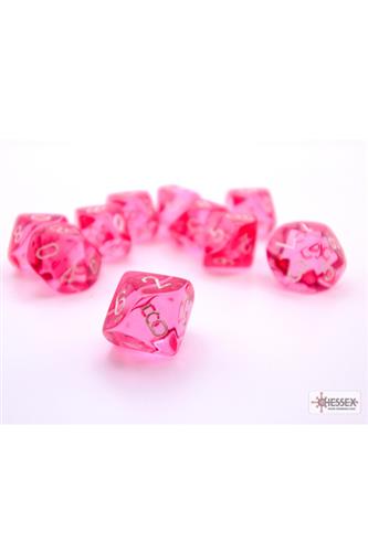 Terninger - Gennemsigtige: Pink - Pakke med 10-sidede terninger ...
