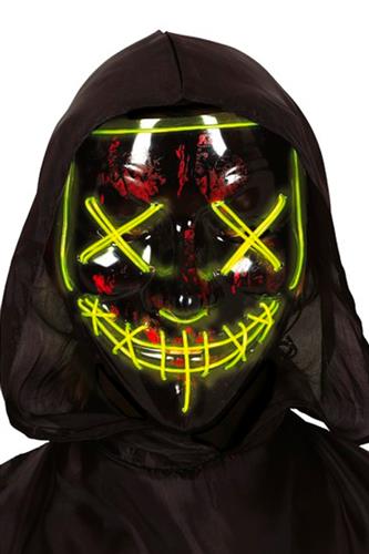 Lysende Mareridts Maske, Sort/Grøn - PVC, Voksenstørrelse, Onesize ...