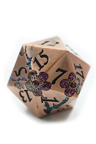 Kæmpe terning: Blooming Power - Kæmpe d20 (33mm) - Metal | Faraos Webshop