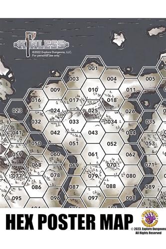 Kinless - Hex Poster Map - Compatible with MÖRK BORG | Faraos Webshop
